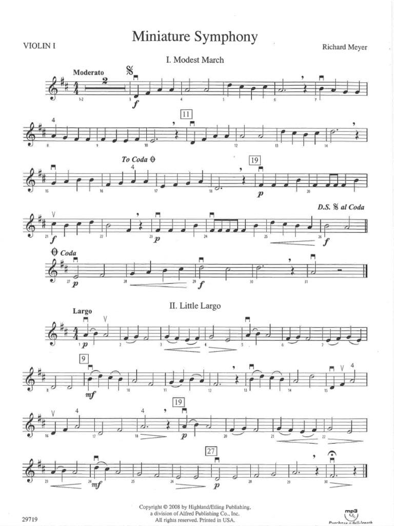 Miniature Symphony Violin I | PDF