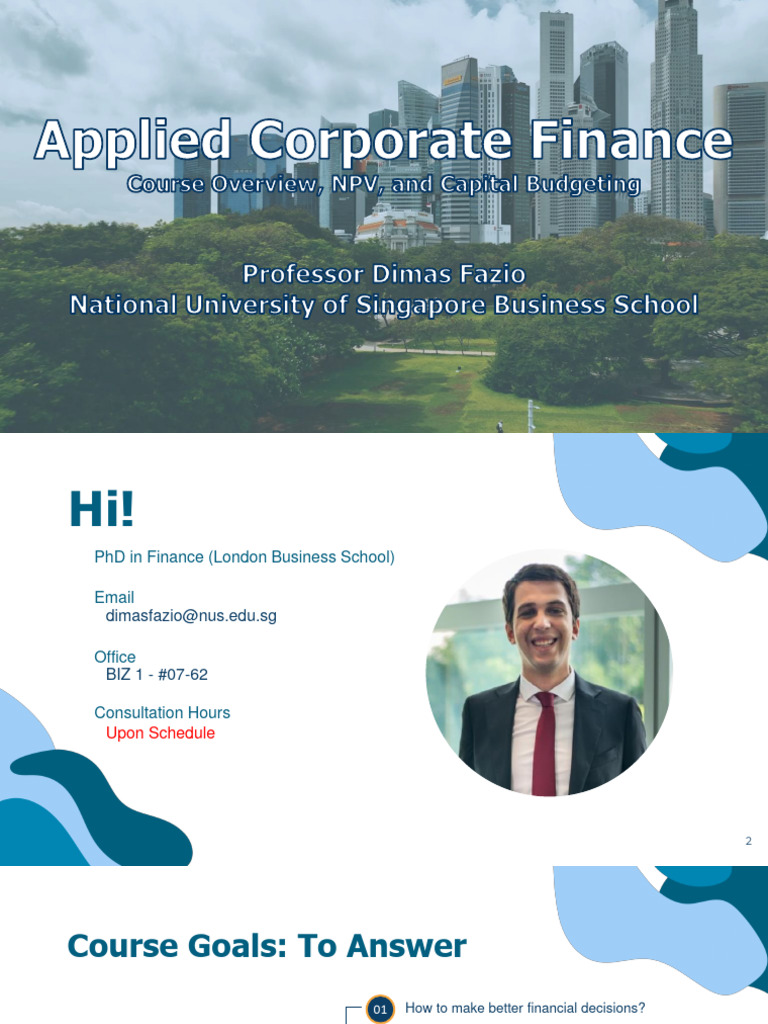 2024 - Week 1 - Course Overview and NPV Analysis | PDF | Net Present Value | Internal Rate Of Return