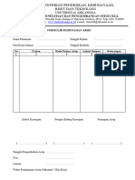 Contoh Out Indicator Peminjaman Arsip | PDF