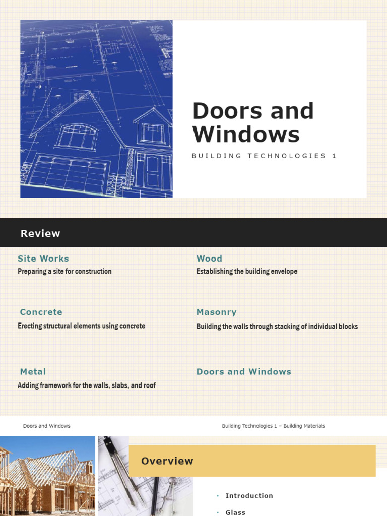 Building Technology Doors And Windows Pdf Window Door