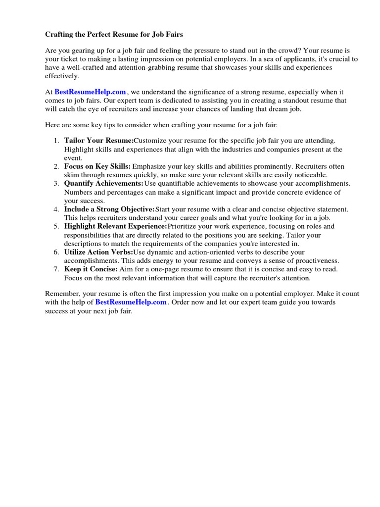 Resume For Job Fair | PDF | Résumé | Recruitment