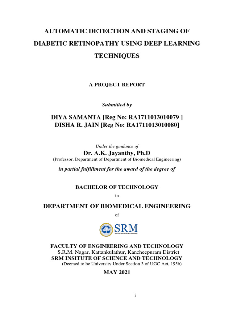 Automatic Detection and Staging of Diabetic Retinopathy Using Deep ...
