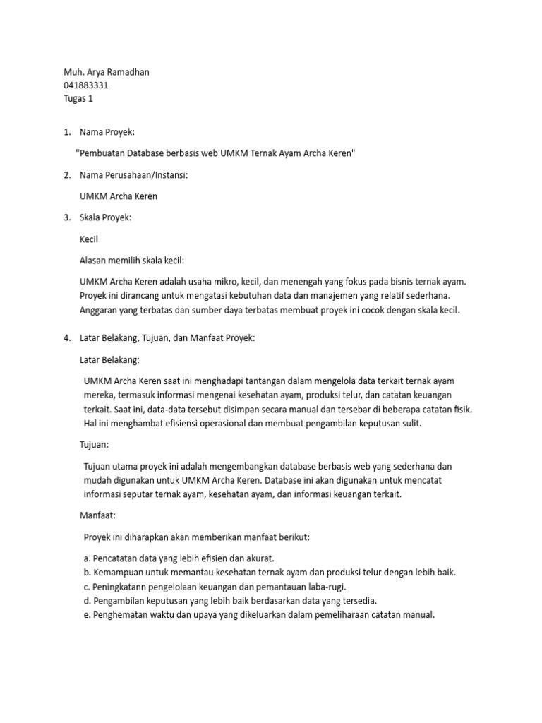 Tugas 1. Manajemen Proyek SI | PDF