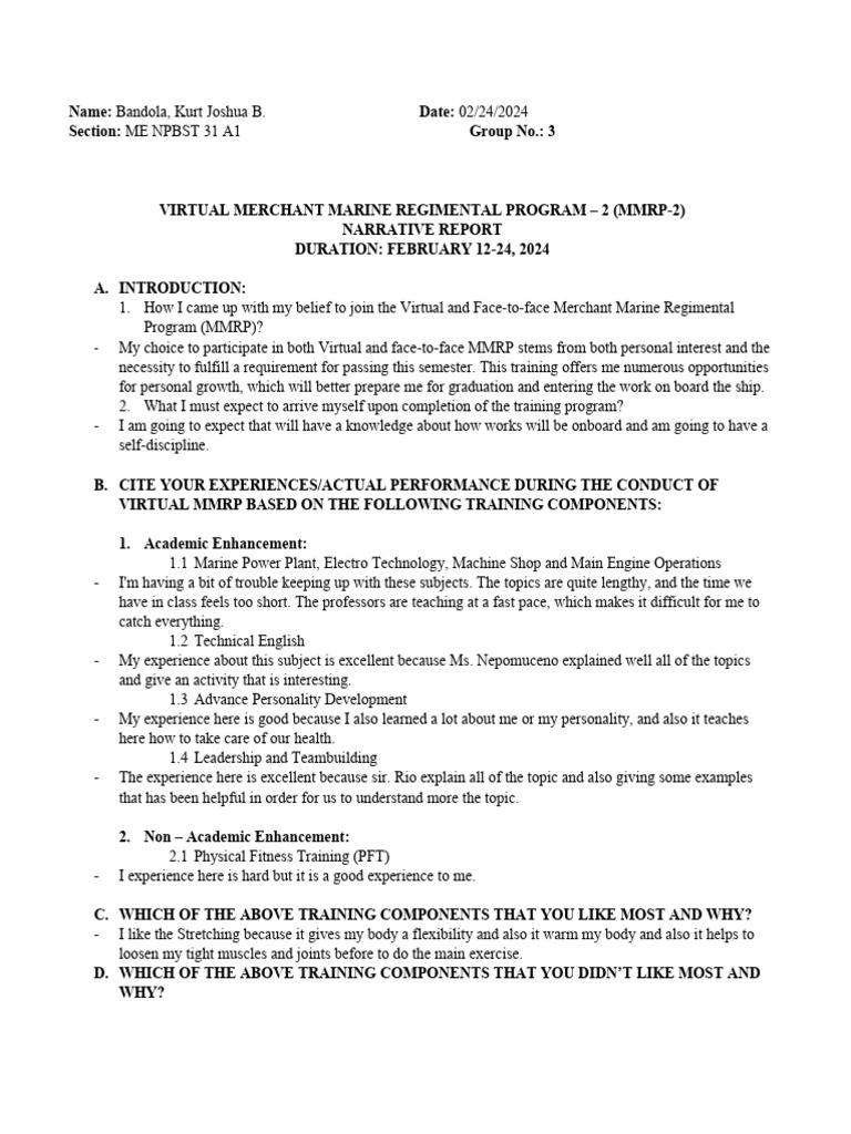 MMRP 2 Narrative Report | PDF