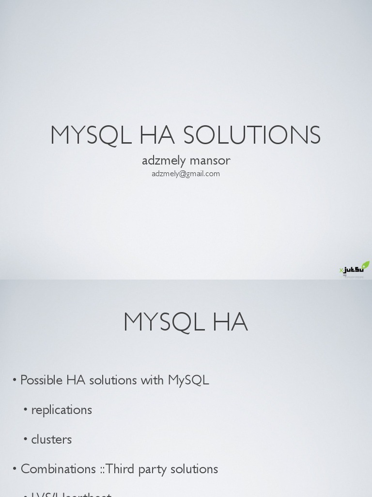 Mysql High Availability | PDF | Replication (Computing) | My Sql