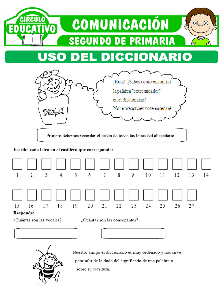 Uso Del Diccionario para Segundo de Primaria | PDF