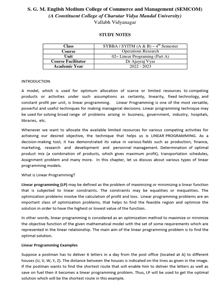 LPP Basics | PDF | Linear Programming | Mathematical Optimization LPP Basics | PDF | Linear Programming | Mathematical Optimization