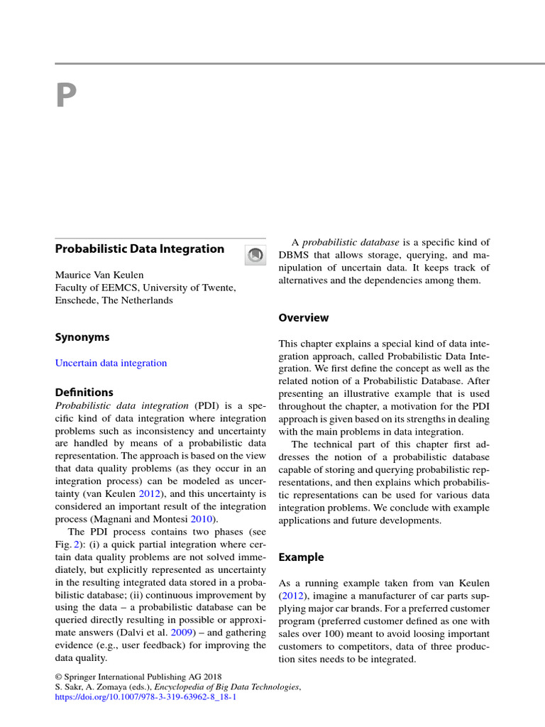 Probabilistic Data Integration | PDF | Databases | Data