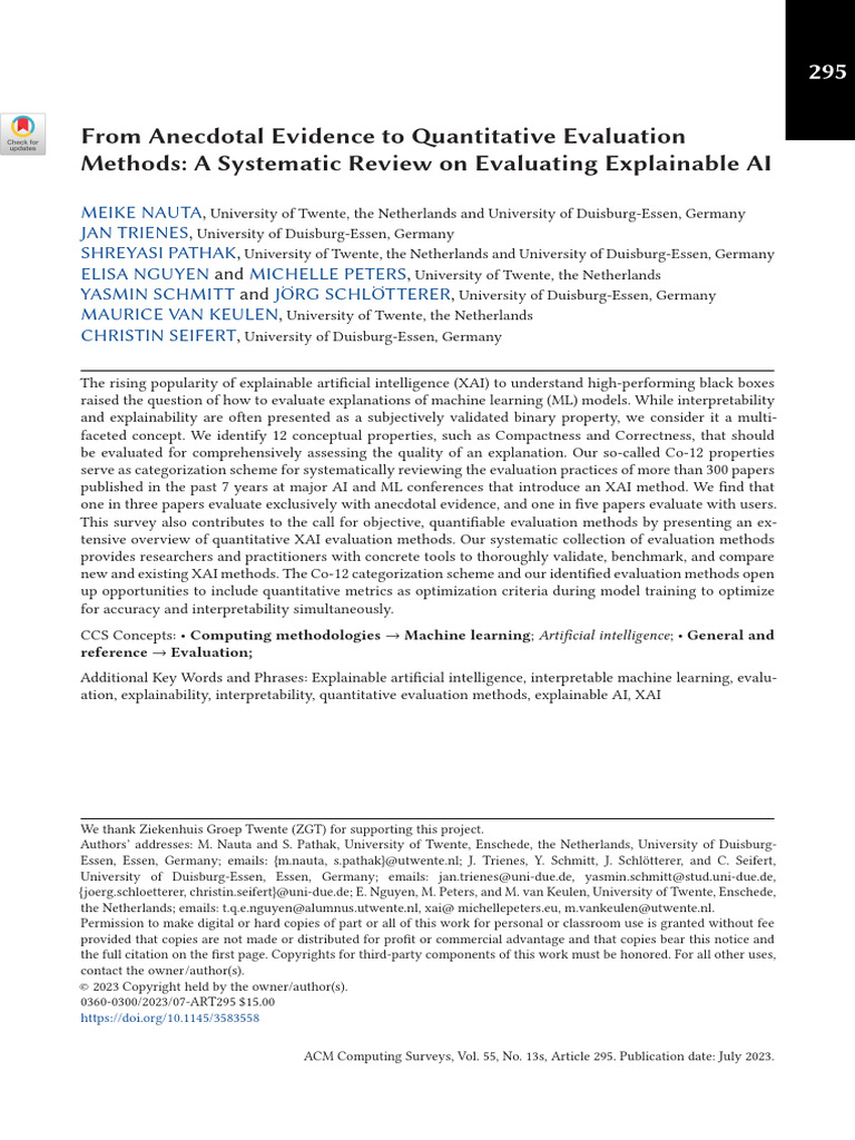 From anecdotal evidence to quantitative evaluation methods: A systematic review on evaluating ...