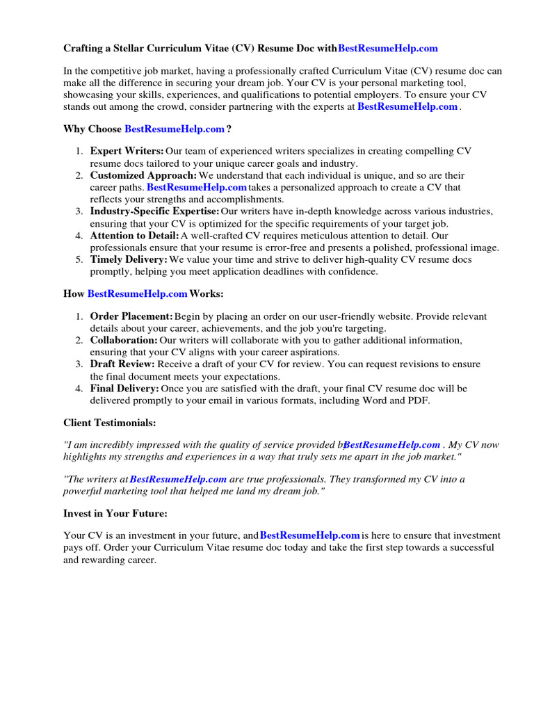 Expert CV Writing Services Online | PDF | Résumé | Curriculum