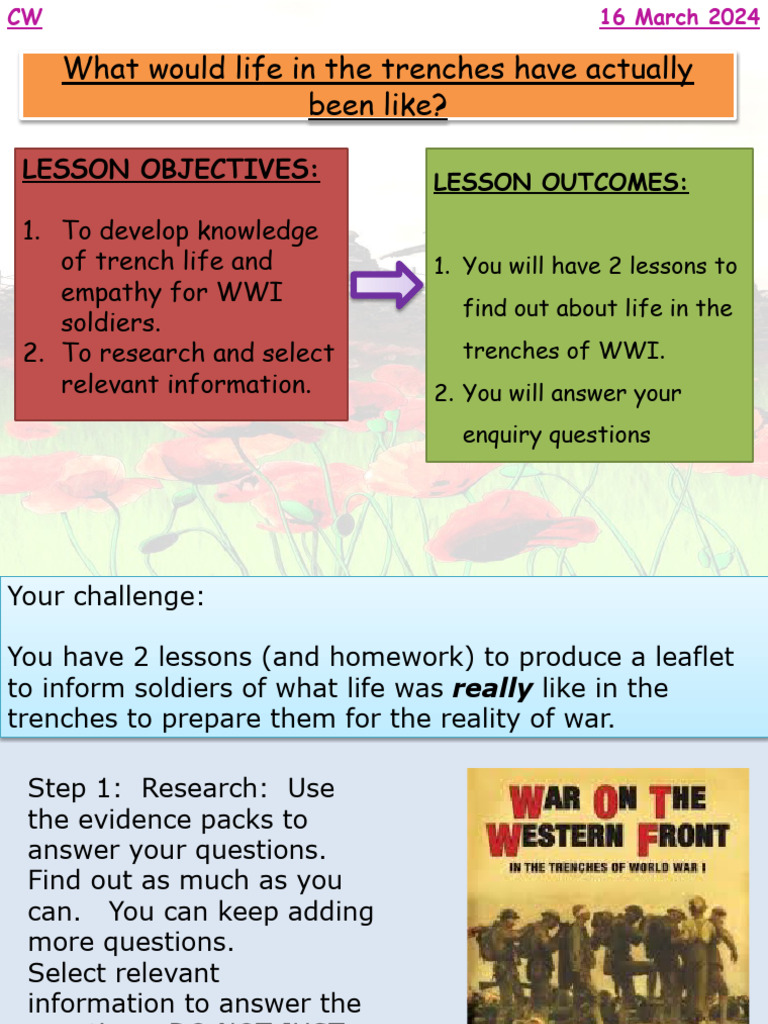 Lesson 5 and 6 Living Conditions in The Trenches | PDF | Trench Warfare ...