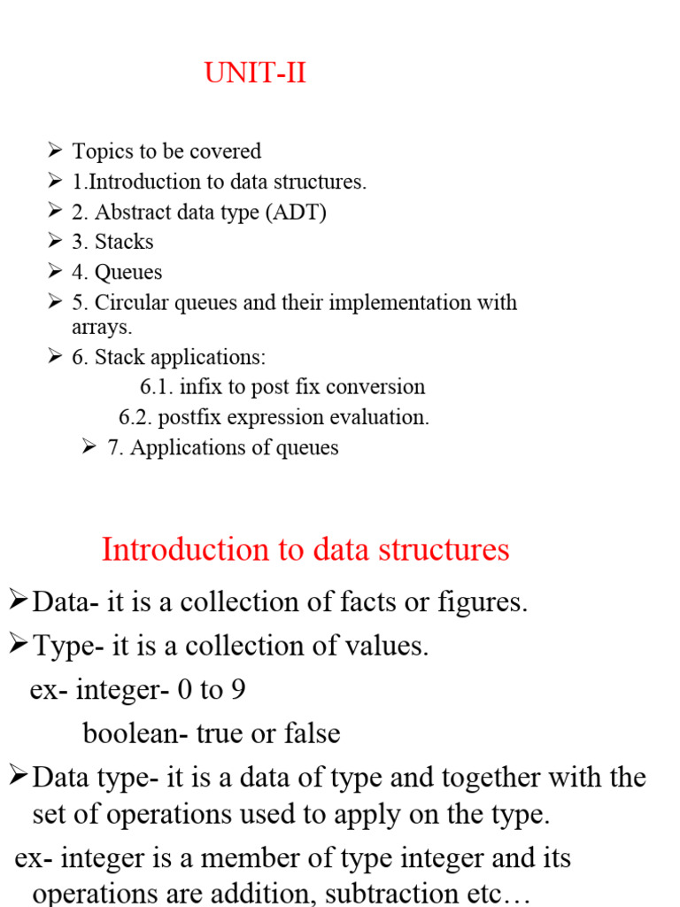 DS Unit - Ii | PDF | Queue (Abstract Data Type) | Data Type