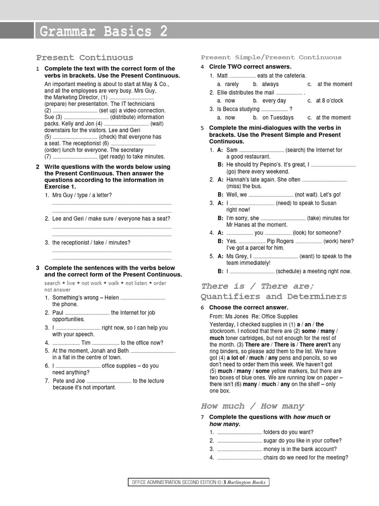 Grammar Basics 2 | PDF | Linguistics