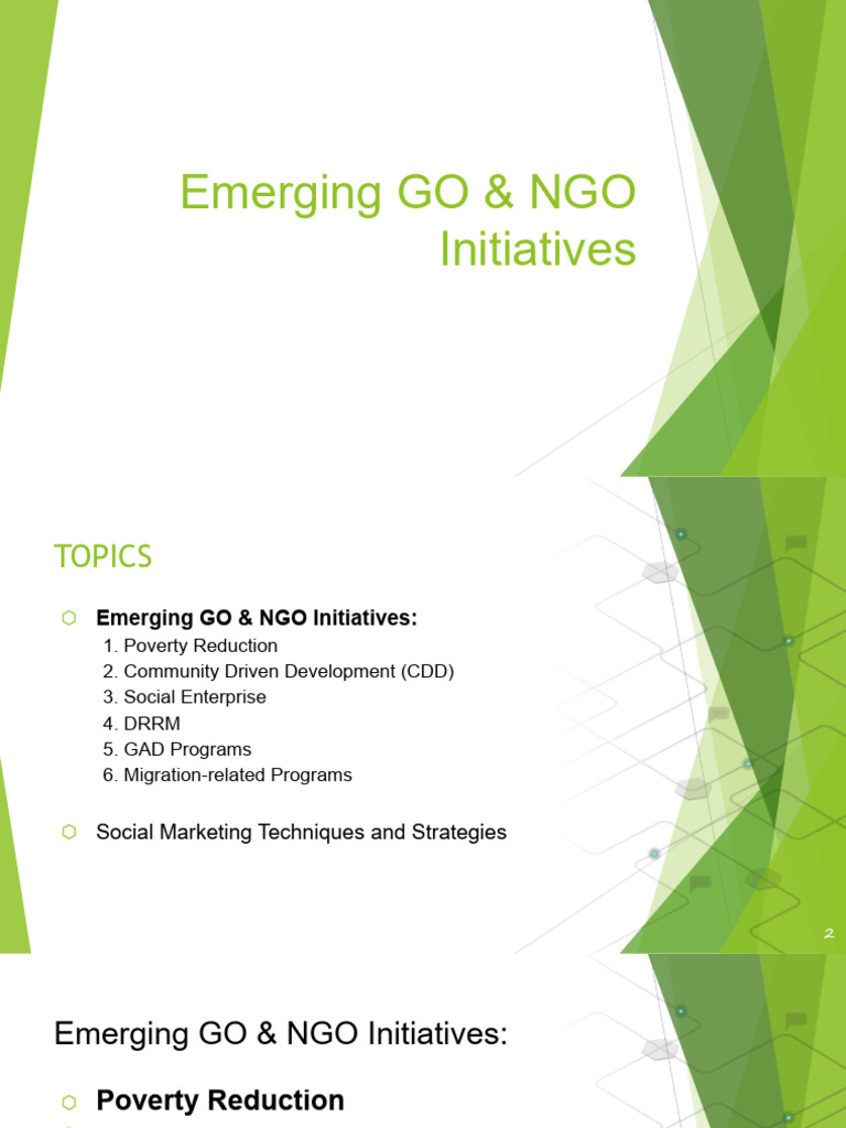 Emerging GO & NGO Initiatives | PDF | Millennium Development Goals ...