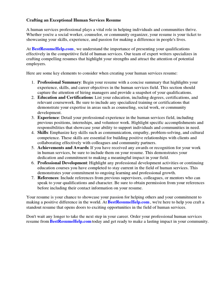 Human Services Resume | PDF | Résumé | Recruitment