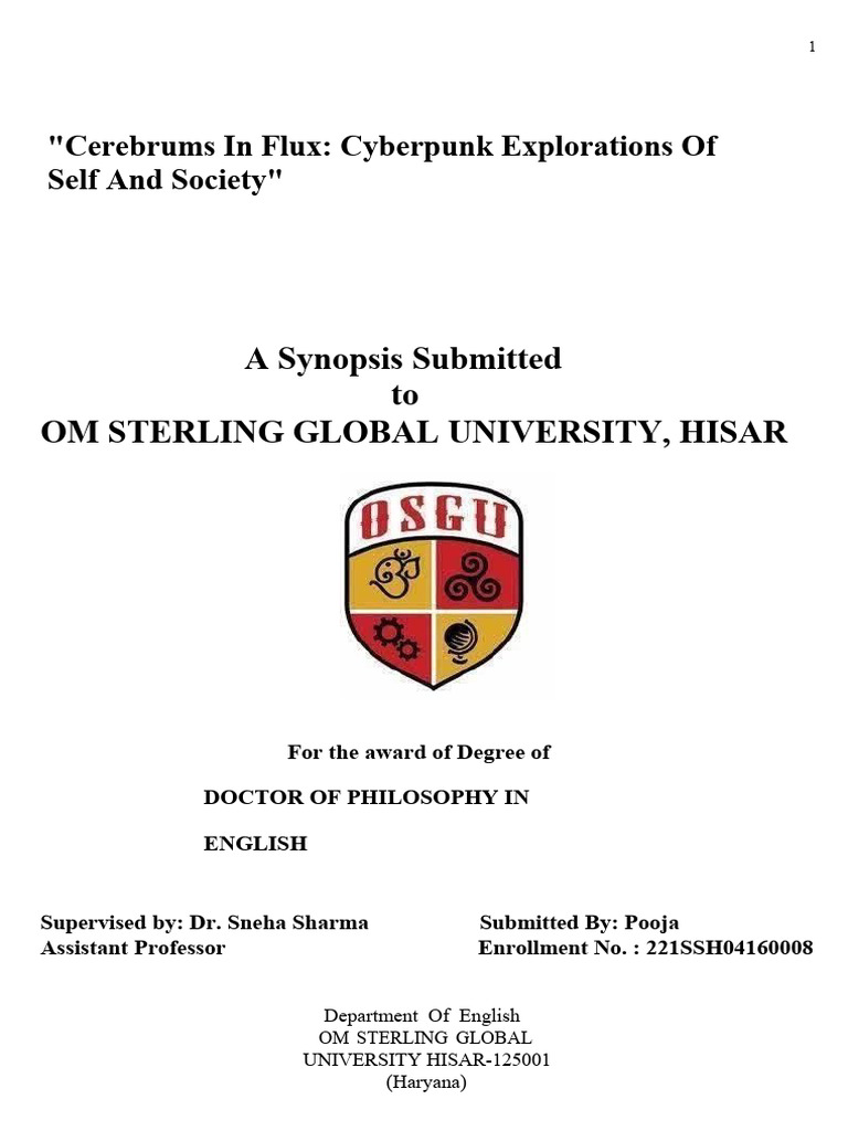 Synopsis Submitted by Pooja Updated New1 | PDF | Dystopia | Censorship