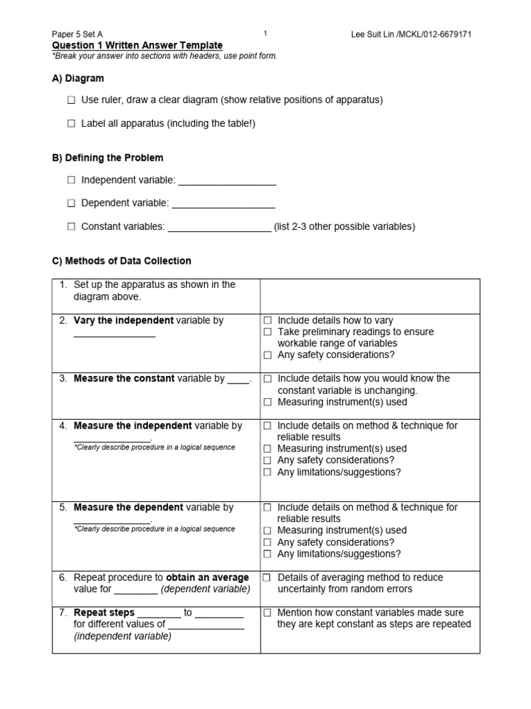 P5 Notes | PDF | Dependent And Independent Variables | Variable ...