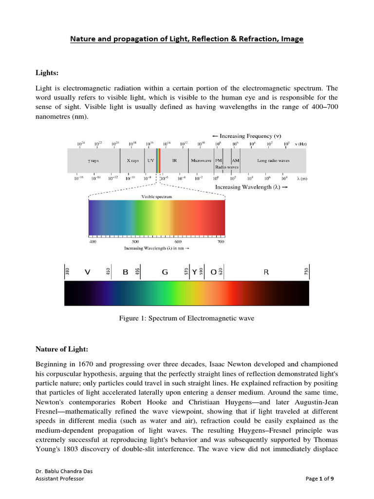 Chapter-11 Reflection - Refraction | PDF | Light | Reflection (Physics)
