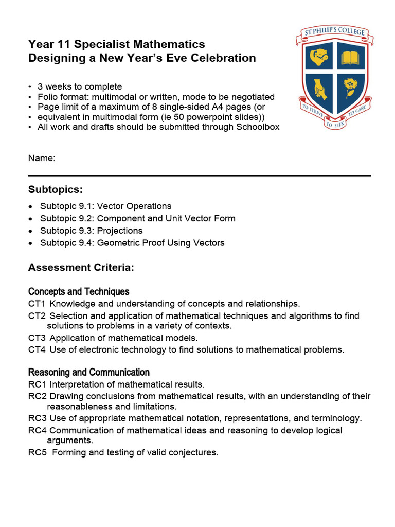 Year 11 Maths: New Year's Eve Pathway Design | PDF | Mathematics | Reason