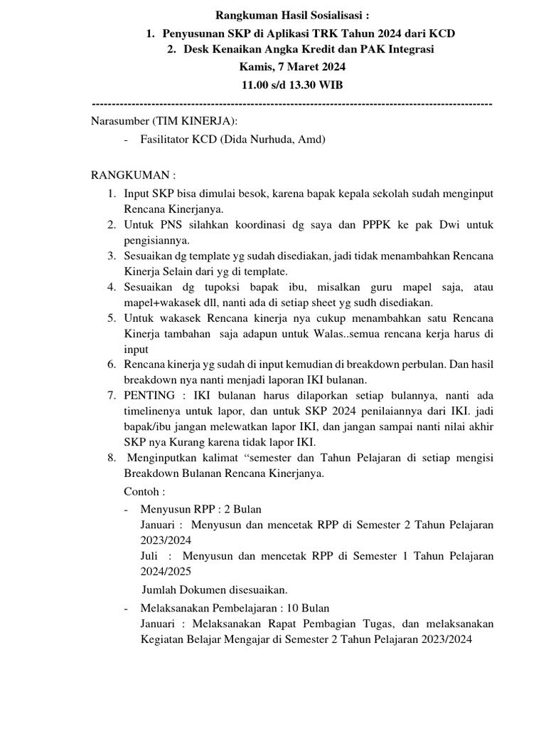 Rangkuman Hasil Sosialisasi SKP 2024 Dan Kenaikan Pangkat Juni 2024 - SMAN1BATUAYA | PDF ...
