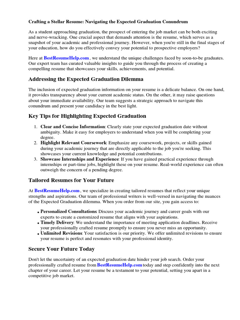 Resume Expected Graduation | PDF | Résumé | Cognition