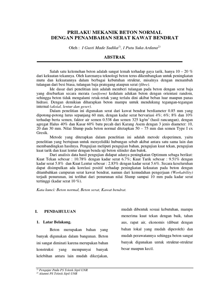 Prilaku Mekanik Beton Normal Dengan Pena | PDF | Griya & Taman | Sains ...