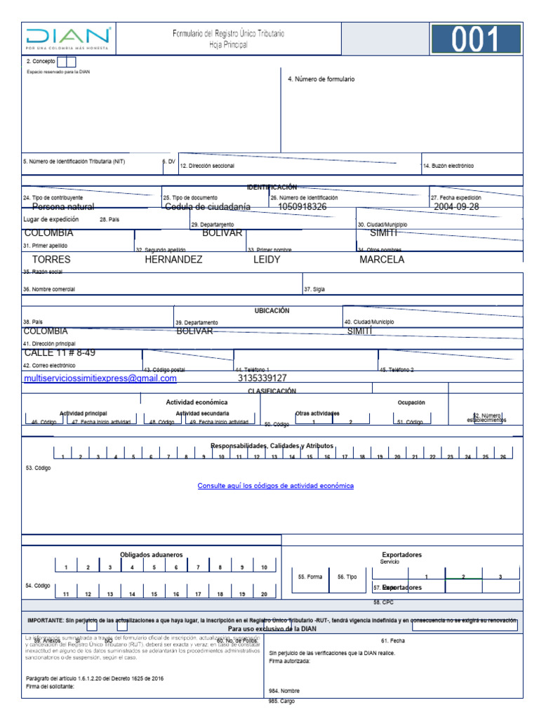 RUT Editable - Leidy Marcela Torres Hernandez | PDF | Comunicación escrita | Justicia