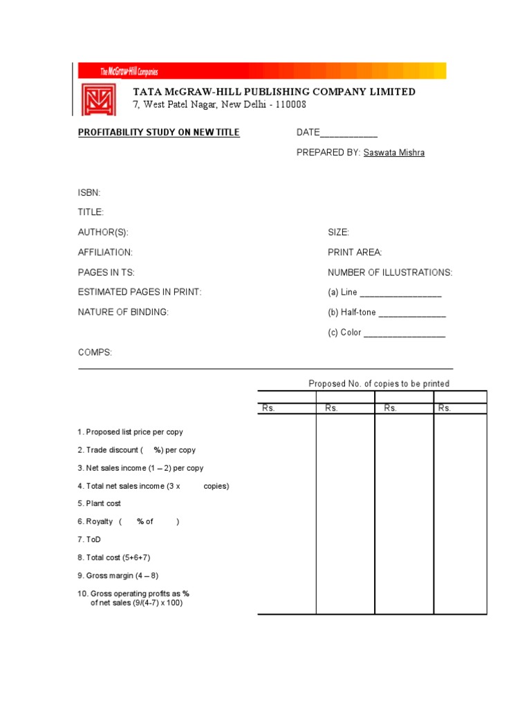 Costing Sheet | PDF