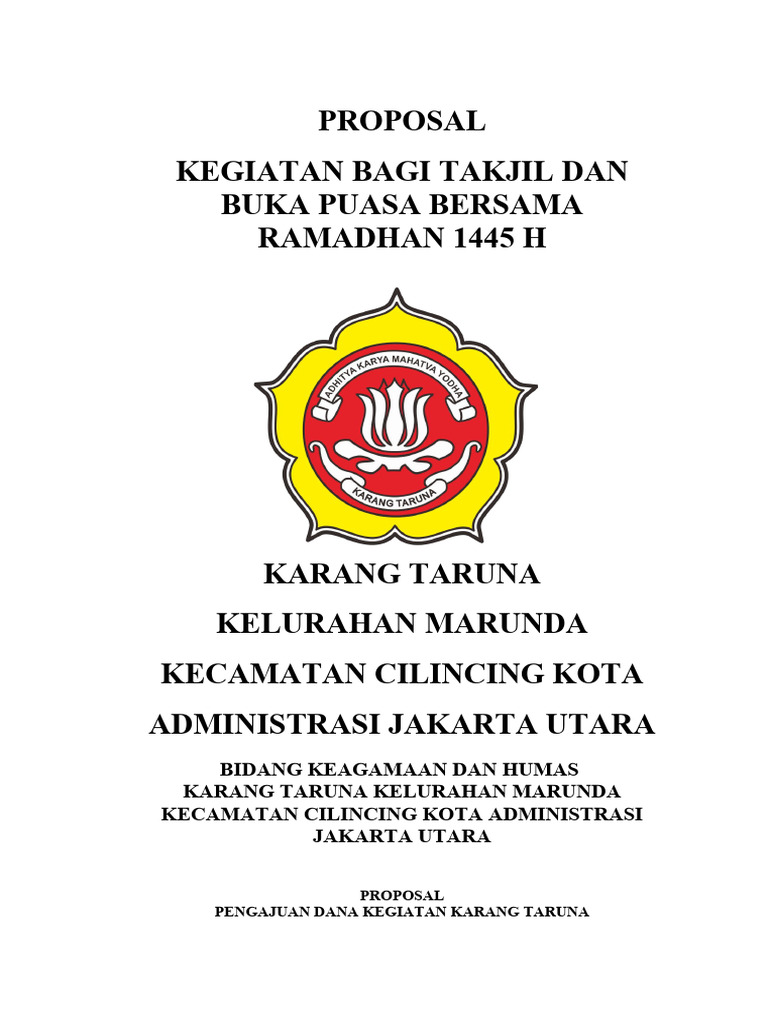 Proposal Bagi Takjil Ramadhan 1445 H | PDF