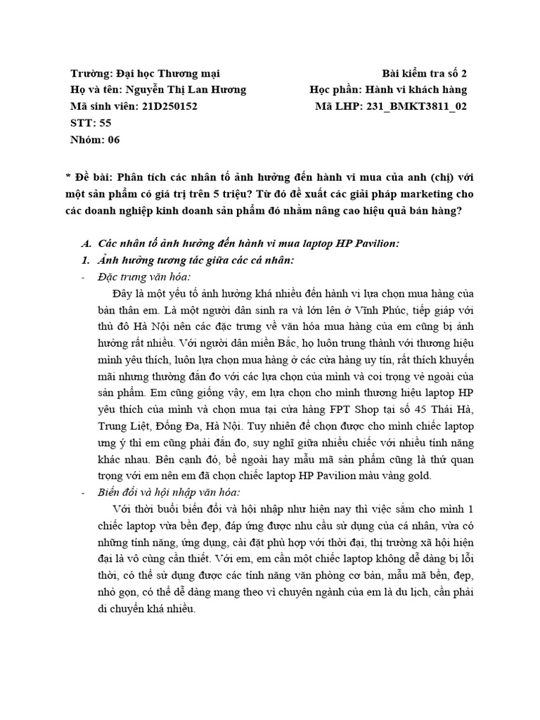 Hành VI Khách Hàng | PDF