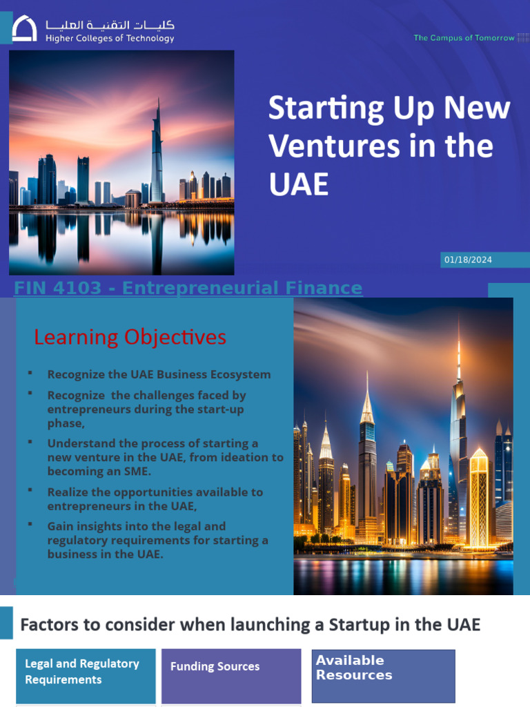 Unit 1 - Starting Up New Ventures in The UAE - pptx-2 | PDF | Startup ...