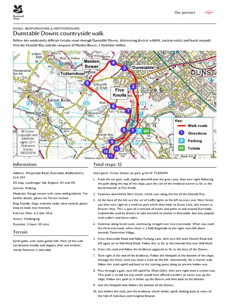 Dunstable Downs Countryside Walk Walking | PDF | Transport | Land Transport