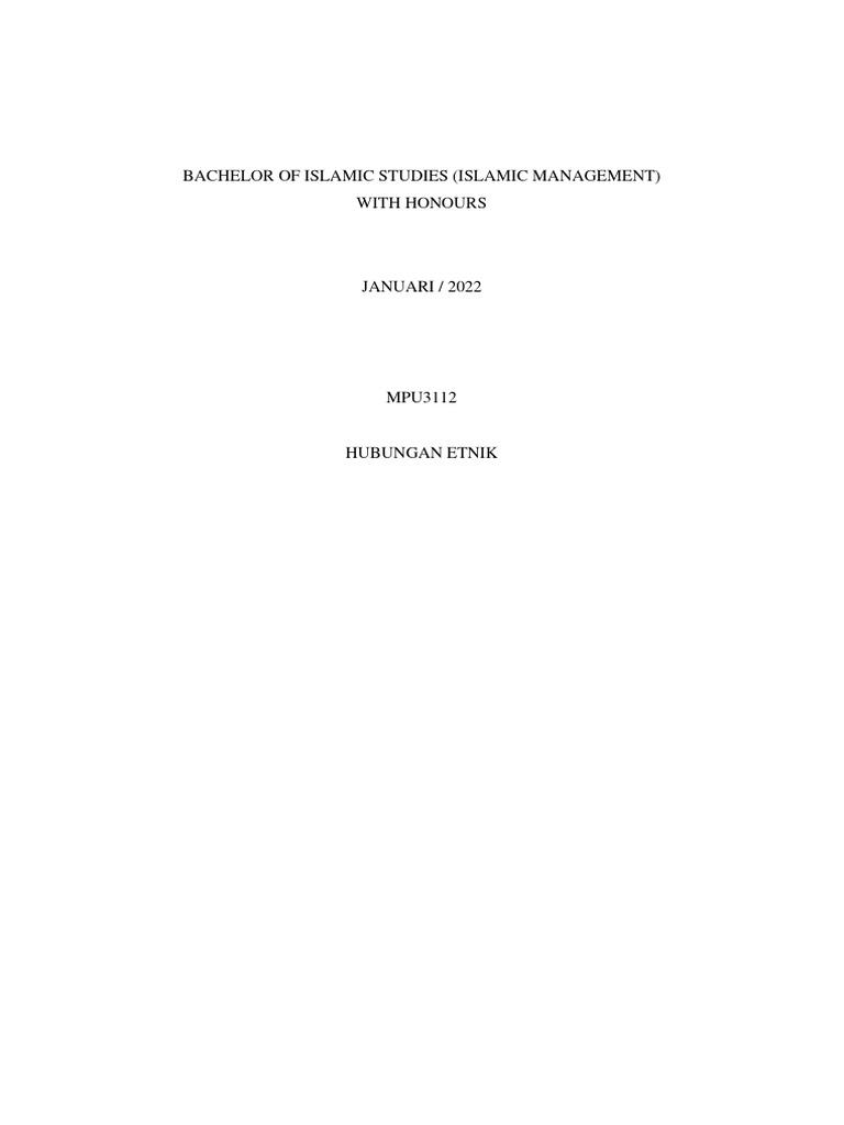 Mpu3112 Hubungan Etnik | PDF