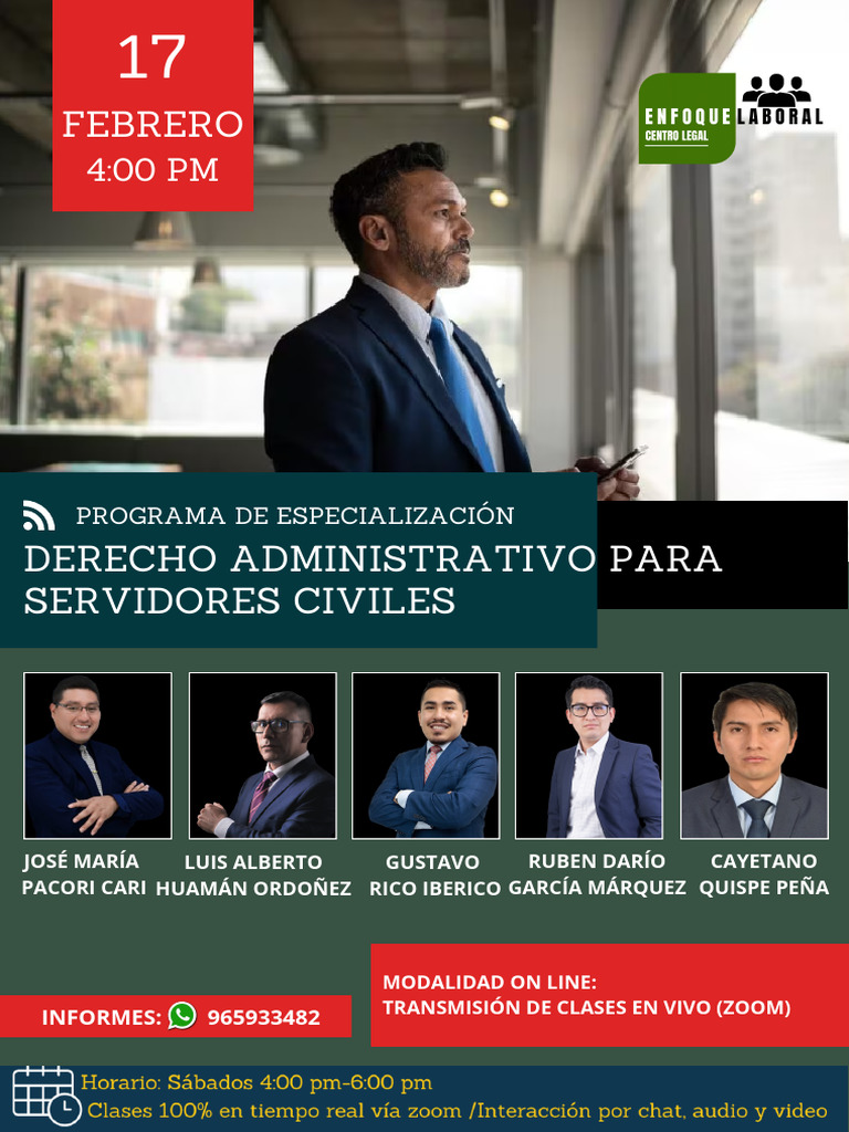 Brochure - Programa - Derecho Administrativo para Servidores Civiles - 2024 | PDF | Abogado ...