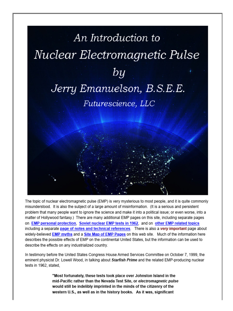 Electromagnetic Pulse - Nuclear EMP - futurescience.com | PDF | Nuclear Explosives | Electrical ...