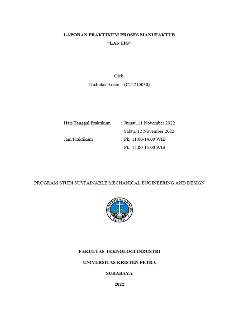 Laporan Las TIG | PDF