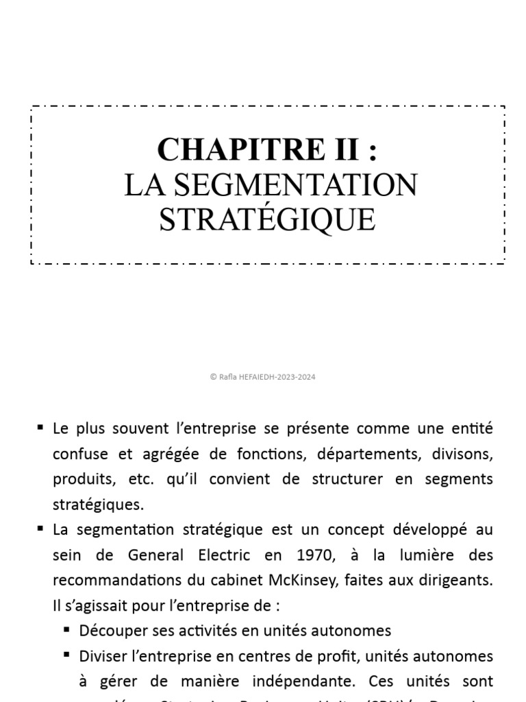 Segmentation Stratégique en Entreprise | PDF | Segmentation (marketing ...