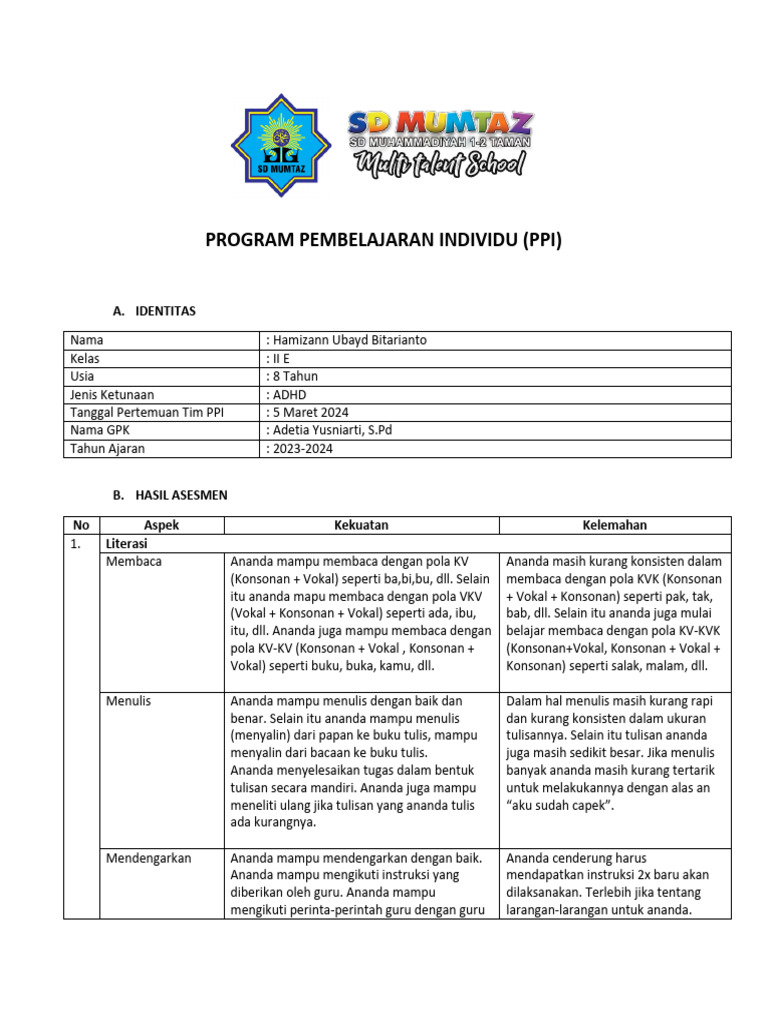 FORMAT PPI NEW Ubay Jan-Maret 2024 | PDF