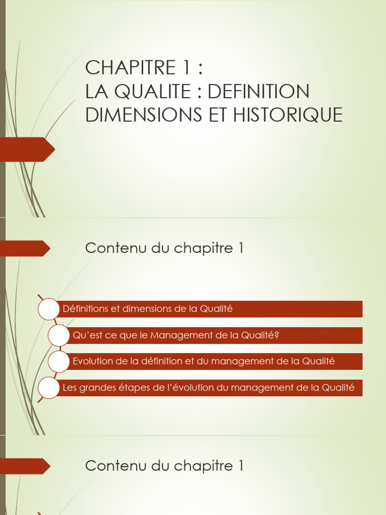 Définition et dimensions de la qualité | PDF | Management de la qualité ...