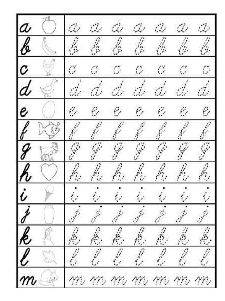 Cursive Writing Exercise 1 | PDF