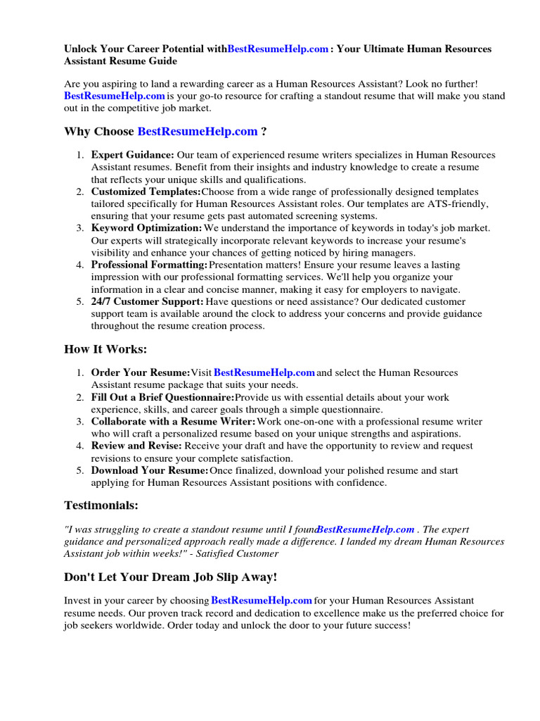 Human Resources Assistant Resume | PDF | Human Resources | Résumé