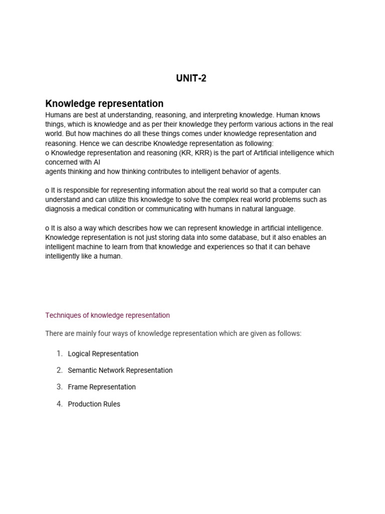 Unit 2 Ai | Download Free PDF | Knowledge Representation And Reasoning | Logic