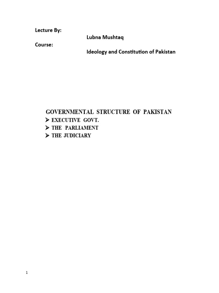 Governmental_structure_of_Pakistan (1) | PDF | Parliament Of Pakistan ...