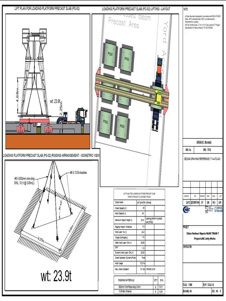 Lift Plan For Loading Platform Precast Slabs PS02 | PDF