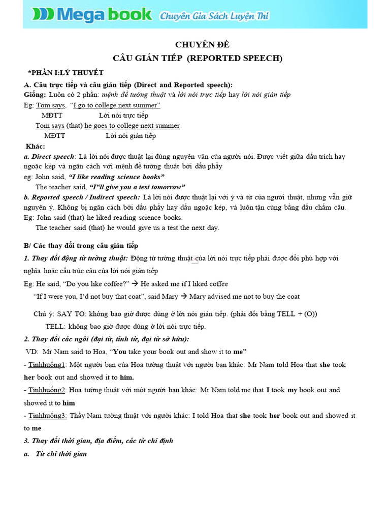 Reported Speech | PDF