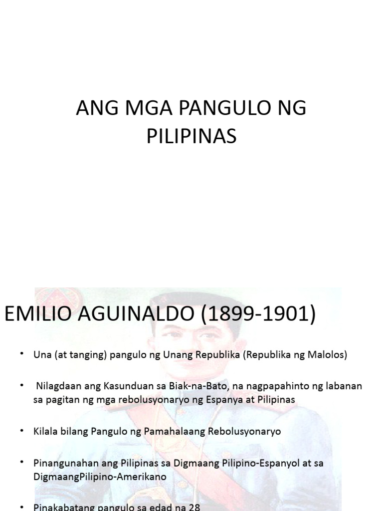 Ang Mga Pangulo NG Pilipinas | PDF