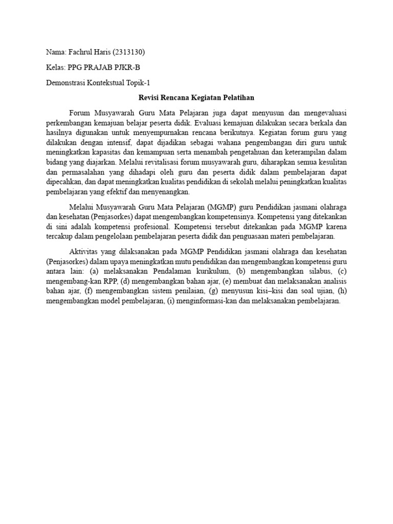 Demonstrasi Kontekstual - Topik1 | PDF