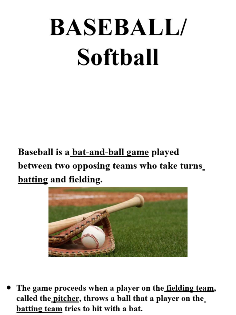 Baseball and Softball Overview | PDF | Softball | Batting (Baseball)