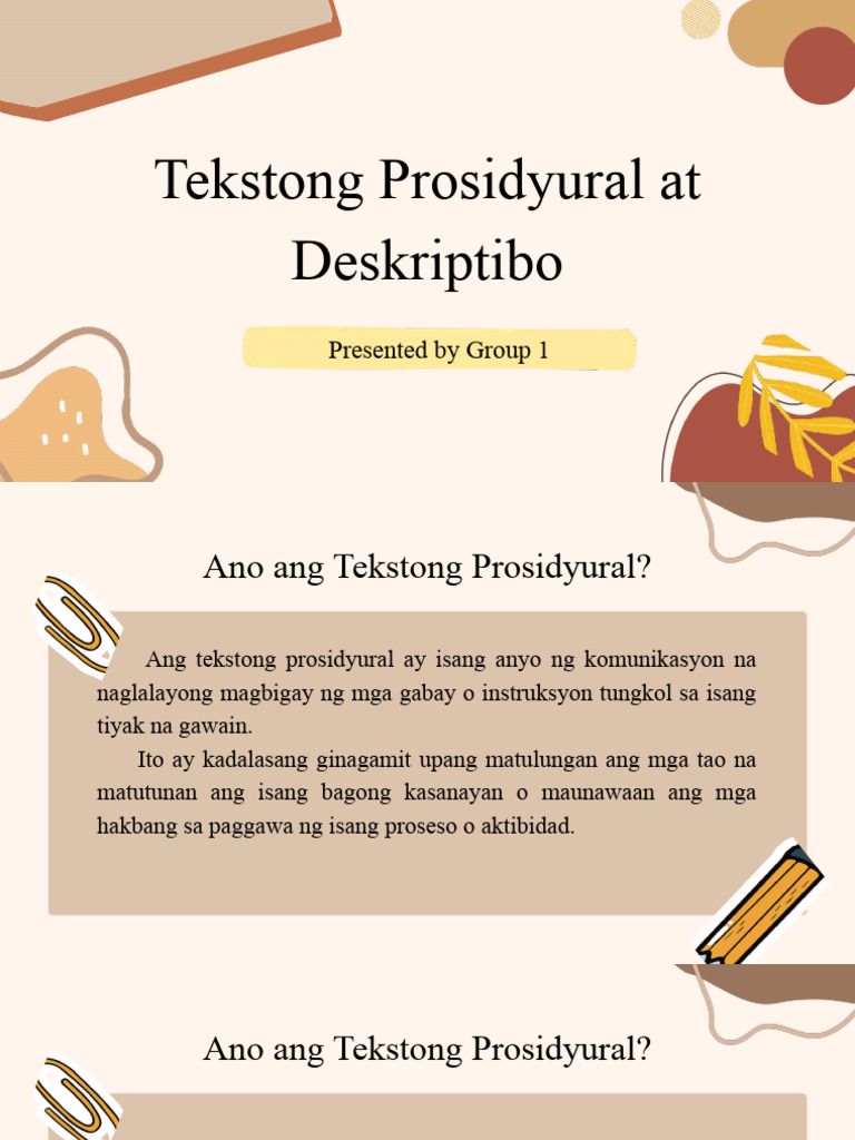 Tekstong Prosidyural at Deskriptibo | PDF