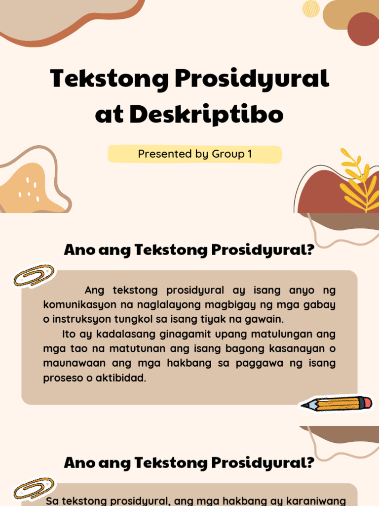 Tekstong Prosidyural at Deskriptibo | PDF